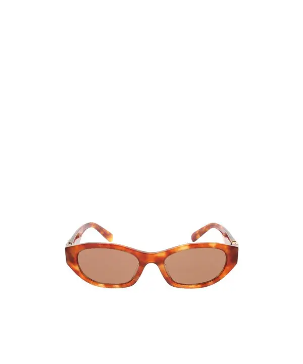 Miu Miu Full Frame Sunglasses With Monogrammed Temples - Nude