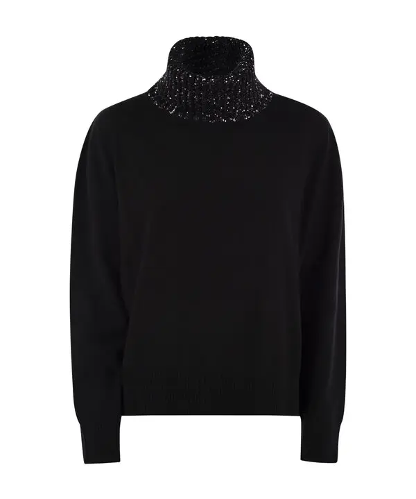 Fabiana Filippi Sequined High Neck Knitted Jumper