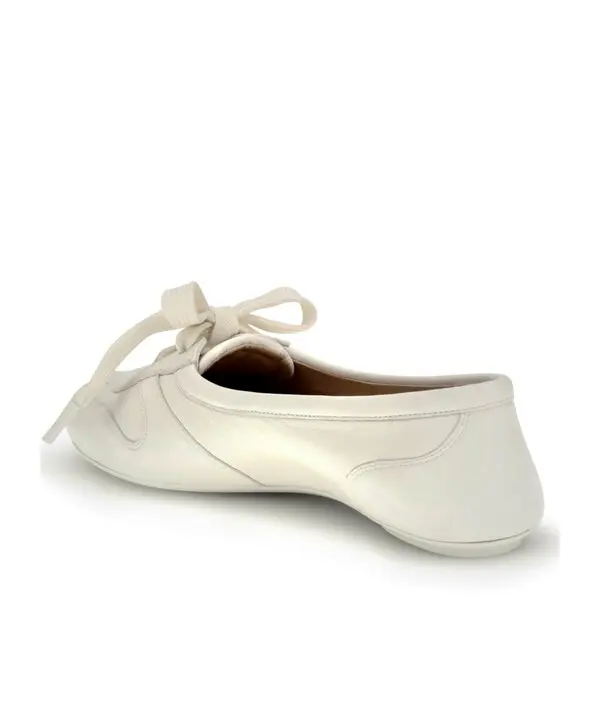 GIANVITO ROSSI Lace-up Ballet Flats - White
