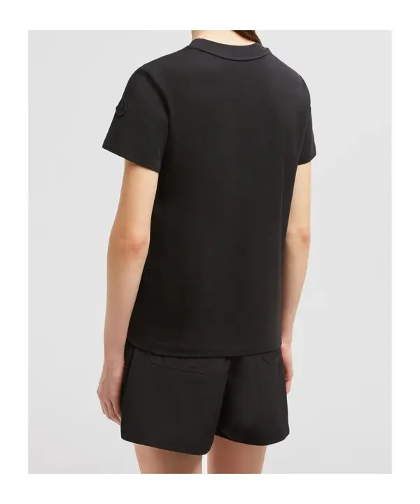 Moncler Crystal Flower Embellished Cotton T-shirt