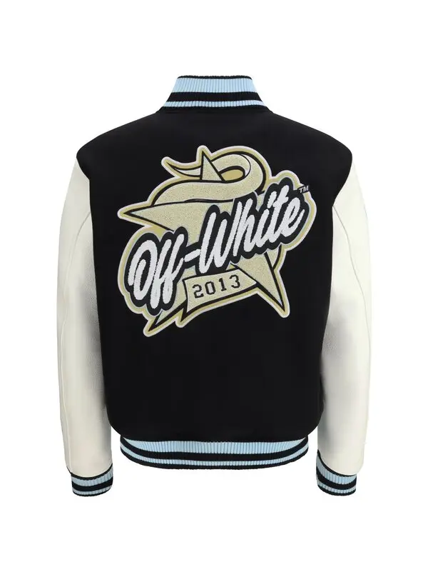 Off-White Star Logo Varsity Jacket - Black