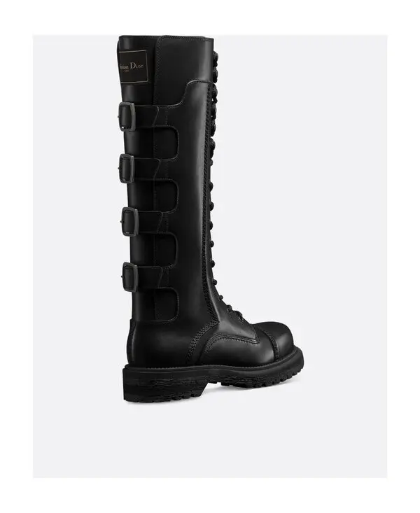 Dior Knee-high Combat Boots With Buckle And Zip Closure
