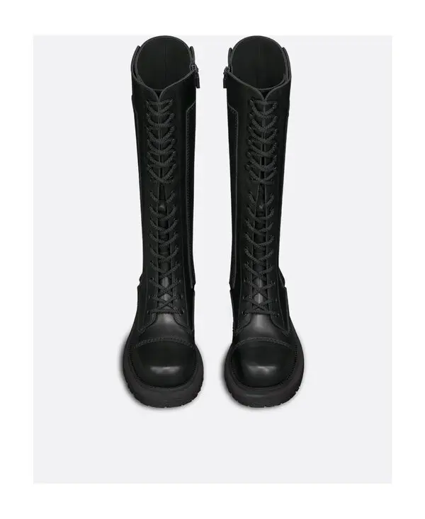 Dior Knee-high Combat Boots With Buckle And Zip Closure