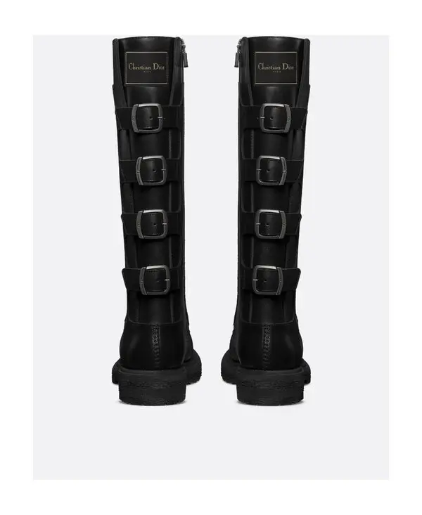 Dior Knee-high Combat Boots With Buckle And Zip Closure