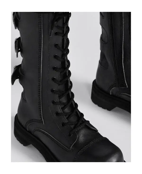 Dior Knee-high Combat Boots With Buckle And Zip Closure