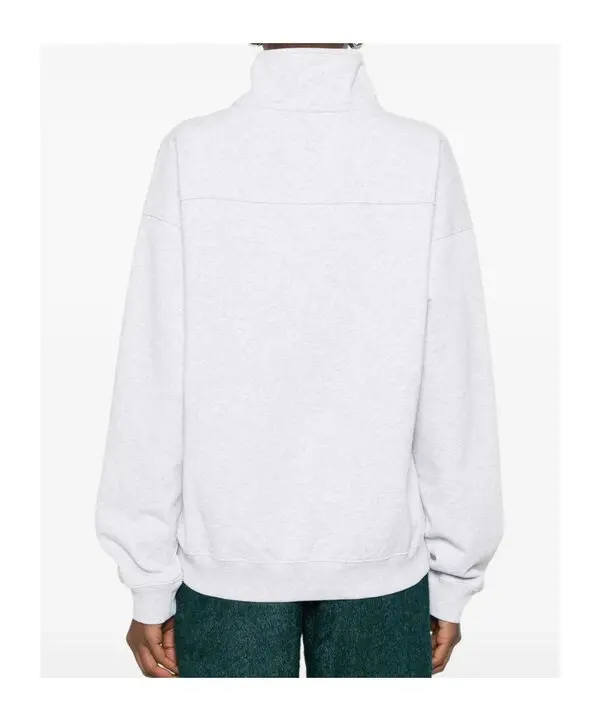 SPORTY  RICH Sporty & Rich Quarter-zip Printed Sweatshirt
