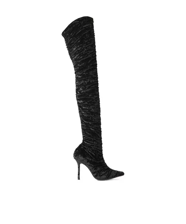 JIMMY CHOO Velvet Thigh High Boots