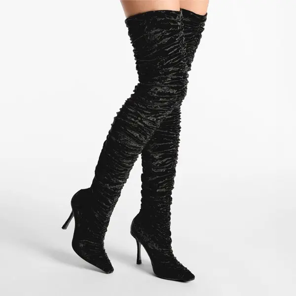 JIMMY CHOO Velvet Thigh High Boots