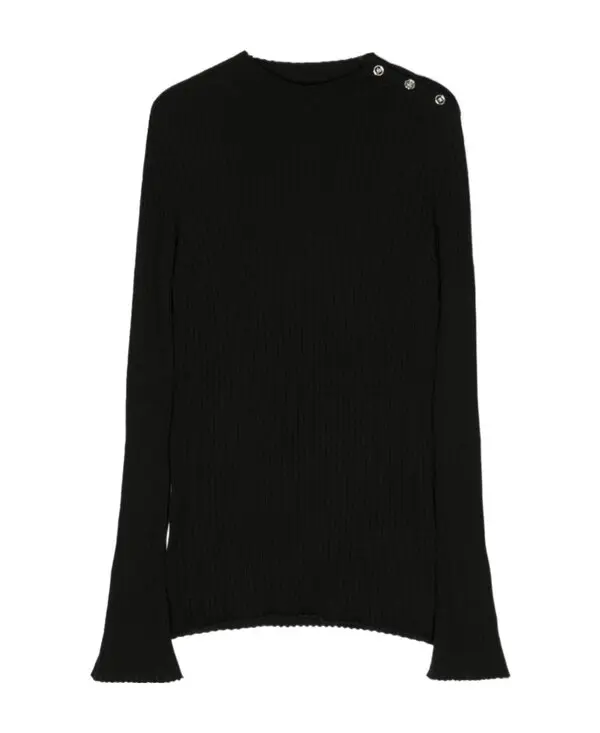 Versace Ribbed-knit Wool Jumper - Black