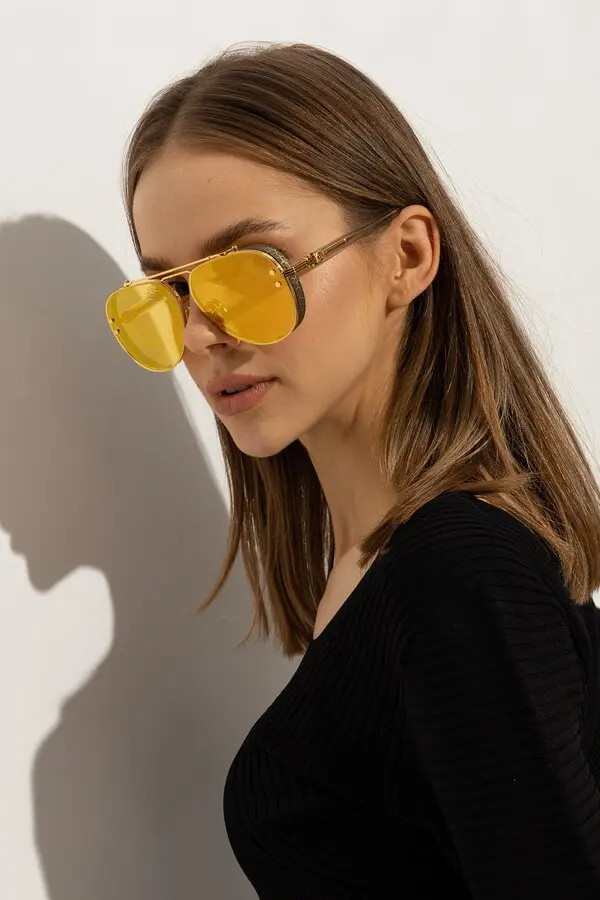 Balmain Aviator Sunglasses With Logo Detail