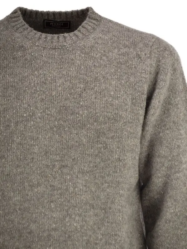 Peserico Ribbed Knitwear Long Sleeve Pullover - Gray