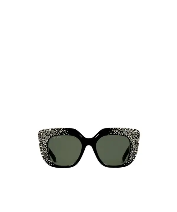 Gucci Embellished Square Frame Sunglasses - Green