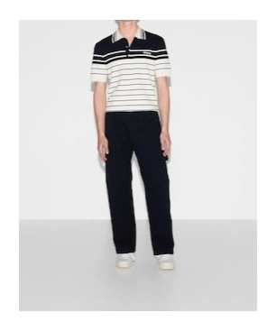 Gucci Web Detail Cotton Canvas Pants
