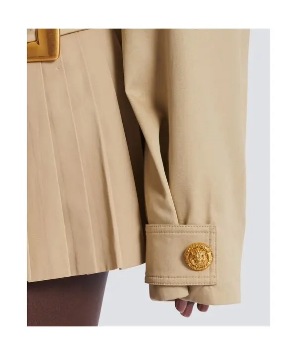 Balmain Cropped Gabardine Jacket - Beige