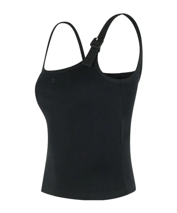 COURREGES Courrèges Asymmetrical Buckle Rib Tank Top