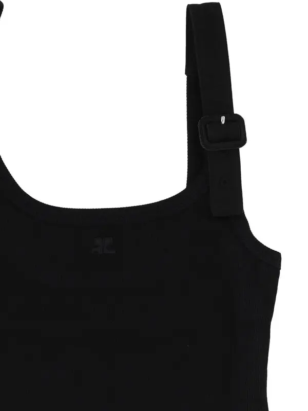 COURREGES Courrèges Asymmetrical Buckle Rib Tank Top