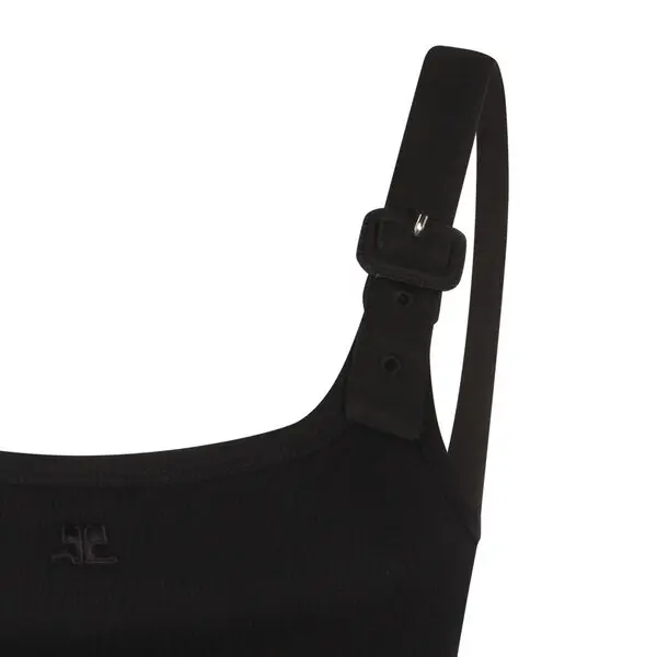 COURREGES Courrèges Asymmetrical Buckle Rib Tank Top