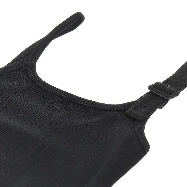 COURREGES Courrèges Asymmetrical Buckle Rib Tank Top