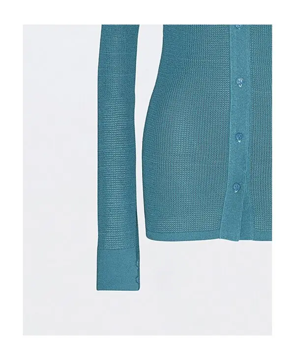 Bottega Veneta Mesh Buttoned Cardigan - Blue