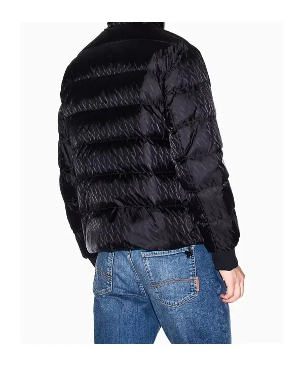 Armani Exchange Tone-on-tone Allover Logo Puffer Jacket