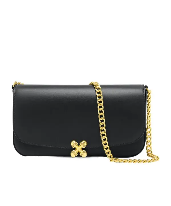 Alexander McQueen Skull Flower Chain Shoulder Bag - Black