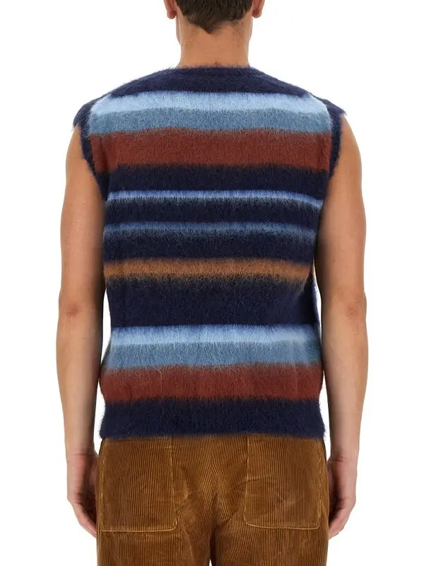 Etro Striped V-neck Sleeveless Vest - Brown