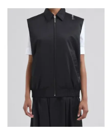 Marni Collared Zip-up Vest - Black