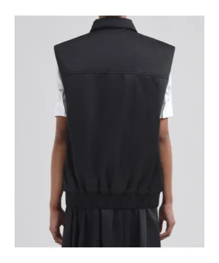 Marni Collared Zip-up Vest - Black