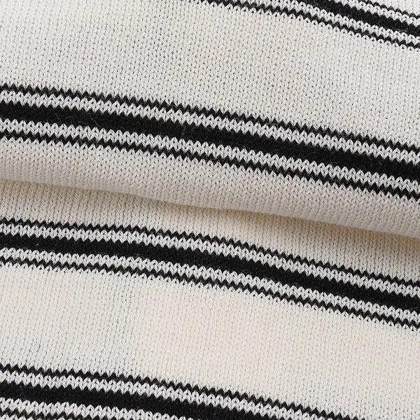 A.p.c. Striped Buttoned Cardigan With Turn-down Collar - Ecru/black