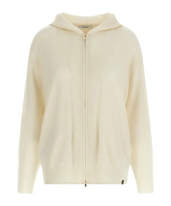 Max Mara Knitted Zip Hoodie - White
