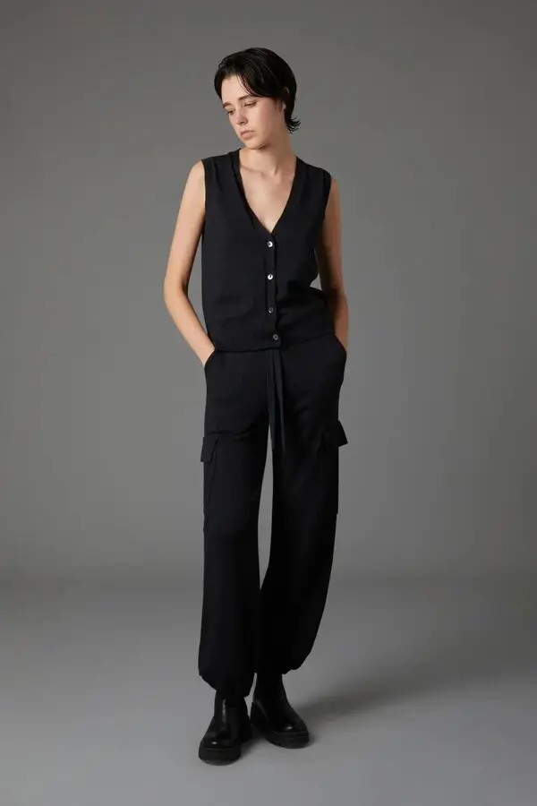 P.a.r.o.s.h Drawstring Wool-blend Cargo Trousers - Black
