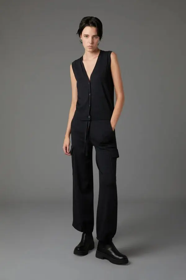 P.a.r.o.s.h Drawstring Wool-blend Cargo Trousers - Black
