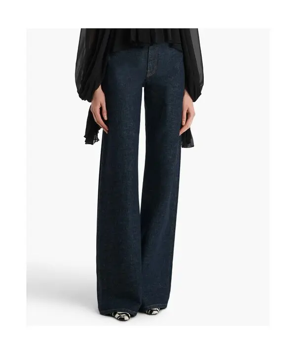 Khaite Dane High Waisted Wide-leg Jeans - Black