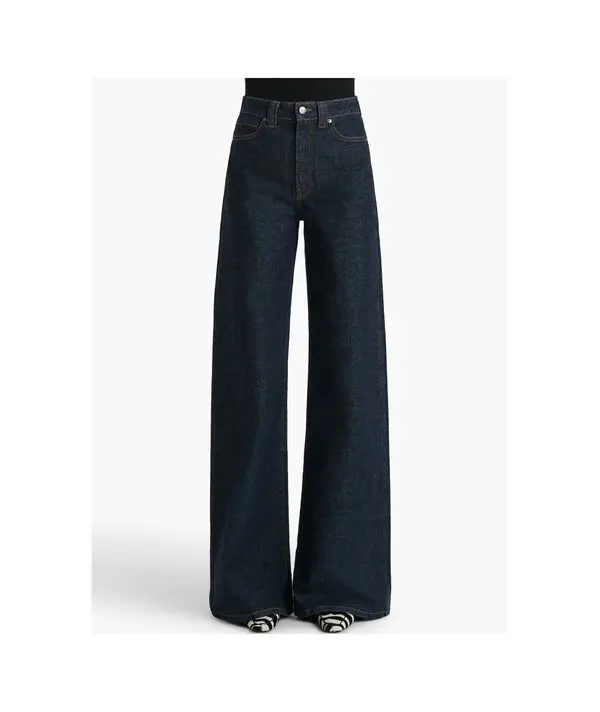 Khaite Dane High Waisted Wide-leg Jeans - Black
