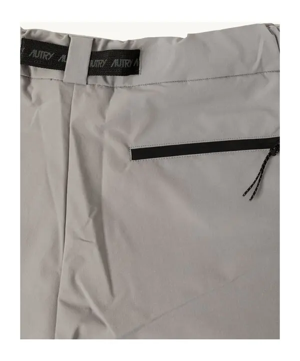 AUTRY Elastic Waist Logo Waistband Hiking Pants With Snap Hem