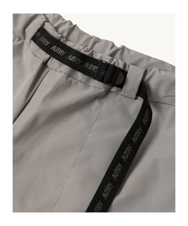 AUTRY Elastic Waist Logo Waistband Hiking Pants With Snap Hem