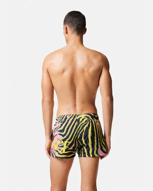 Versace Tiger Print Swim Trunks