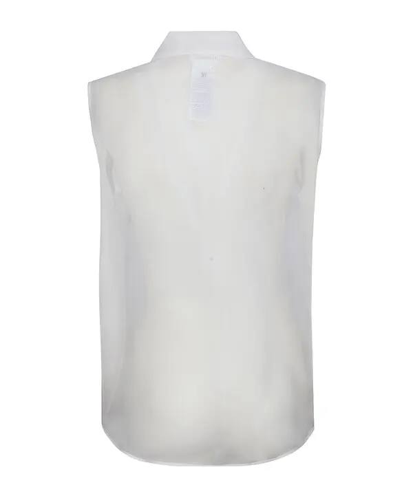 P.a.r.o.s.h Sleeveless Ruffled Shirt - White