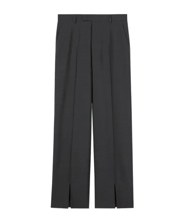 Gucci Straight-leg Trousers With Split Hem - Grey