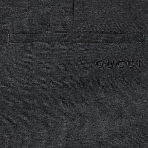 Gucci Straight-leg Trousers With Split Hem - Grey
