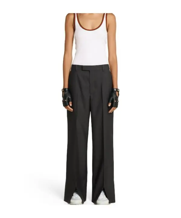 Gucci Straight-leg Trousers With Split Hem - Grey