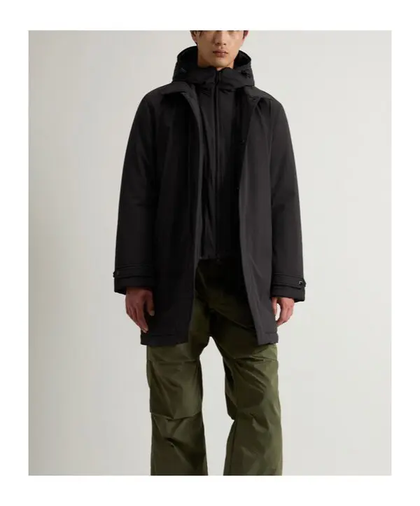 Woolrich Removable Hooded Jacket With Primaloft Ecoblack Padding - Black