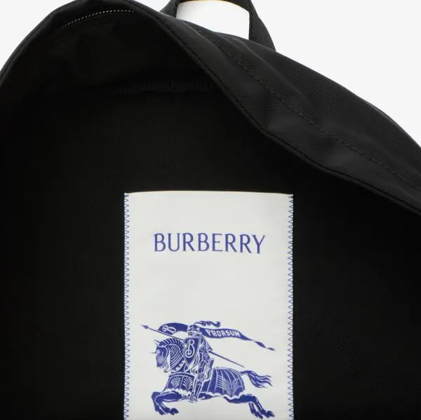 Burberry Backpack With Equestrian Knight Appliqu - Black