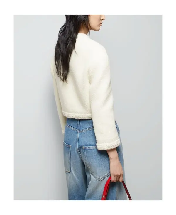 Gucci Button-up Cropped Tweed Blazer