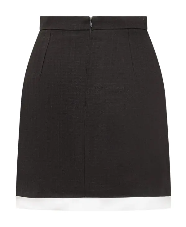 Casablanca Curved Cut-out Detailed Mini Skirt - Black
