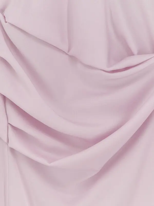 Alexander McQueen Crewneck Draped Long Dress - Pink