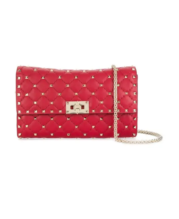 Valentino Garavani Rockstud Spike Shoulder Bag - Red