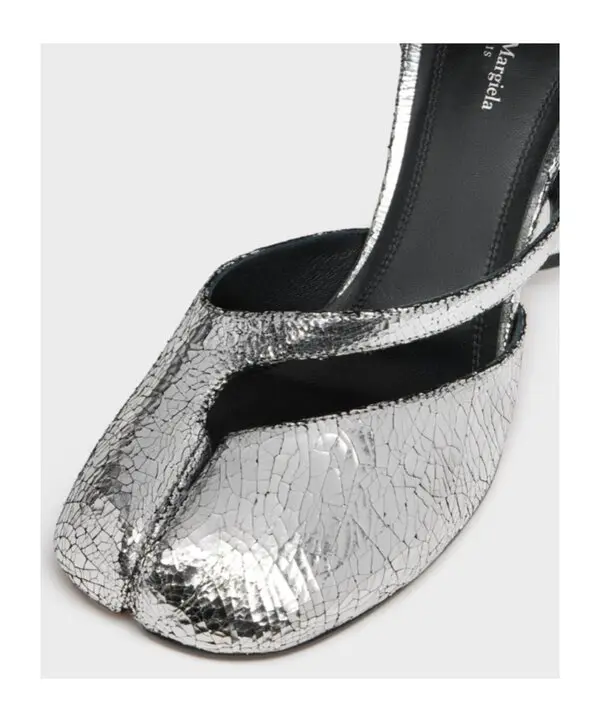 MAISON MARGIELA Tabi Split Toe Heeled Sandals - Silver