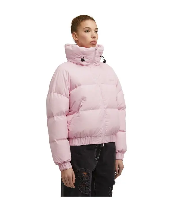 MSGM Quilted Funnel Neck Cropped Puffer Jacket