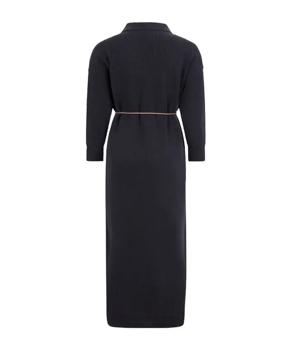 Peserico Belted Ribbed Knitted Dress